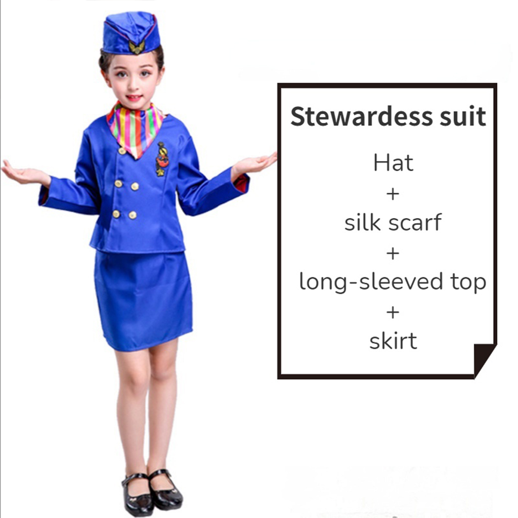Flight Attendant Career Costume For Kids Stewardess Flight Attendant ...