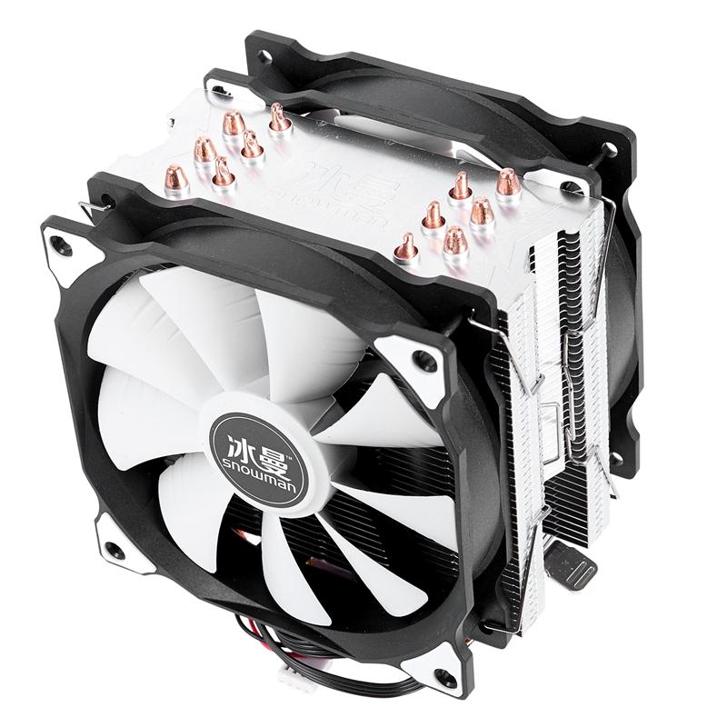 SNOWMAN 4PIN CPU cooler 6 heatpipe Double fans cooling 12cm fan LGA775 ...