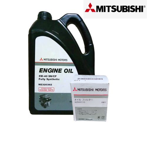 Mitsubishi Fully Synthetic Motor Oil 5W40 SN/CF Bundle with Oil Filter ...