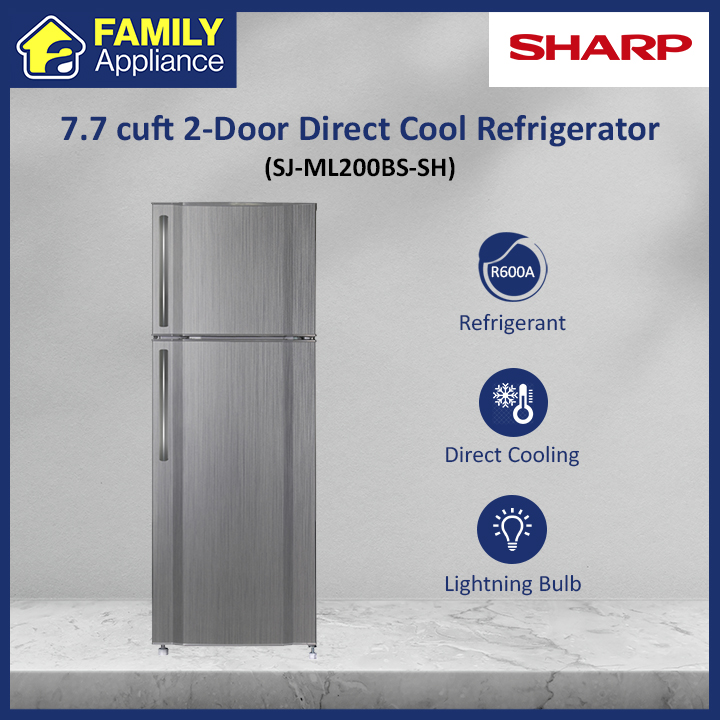 SHARP 7.7 cuft 2-Door Direct Cool Refrigerator SJ-ML200BS-SH | Lazada PH
