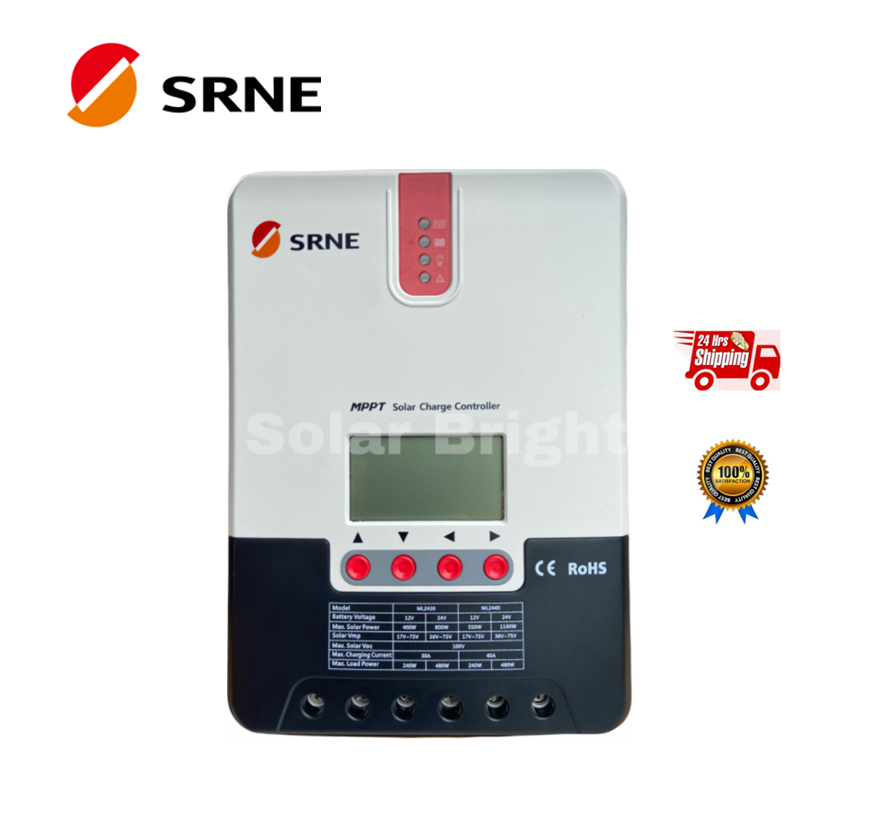 SRNE 20A 30A 40A (12/24V) MPPT Solar Charge Controller LiFePO4 | Lazada PH
