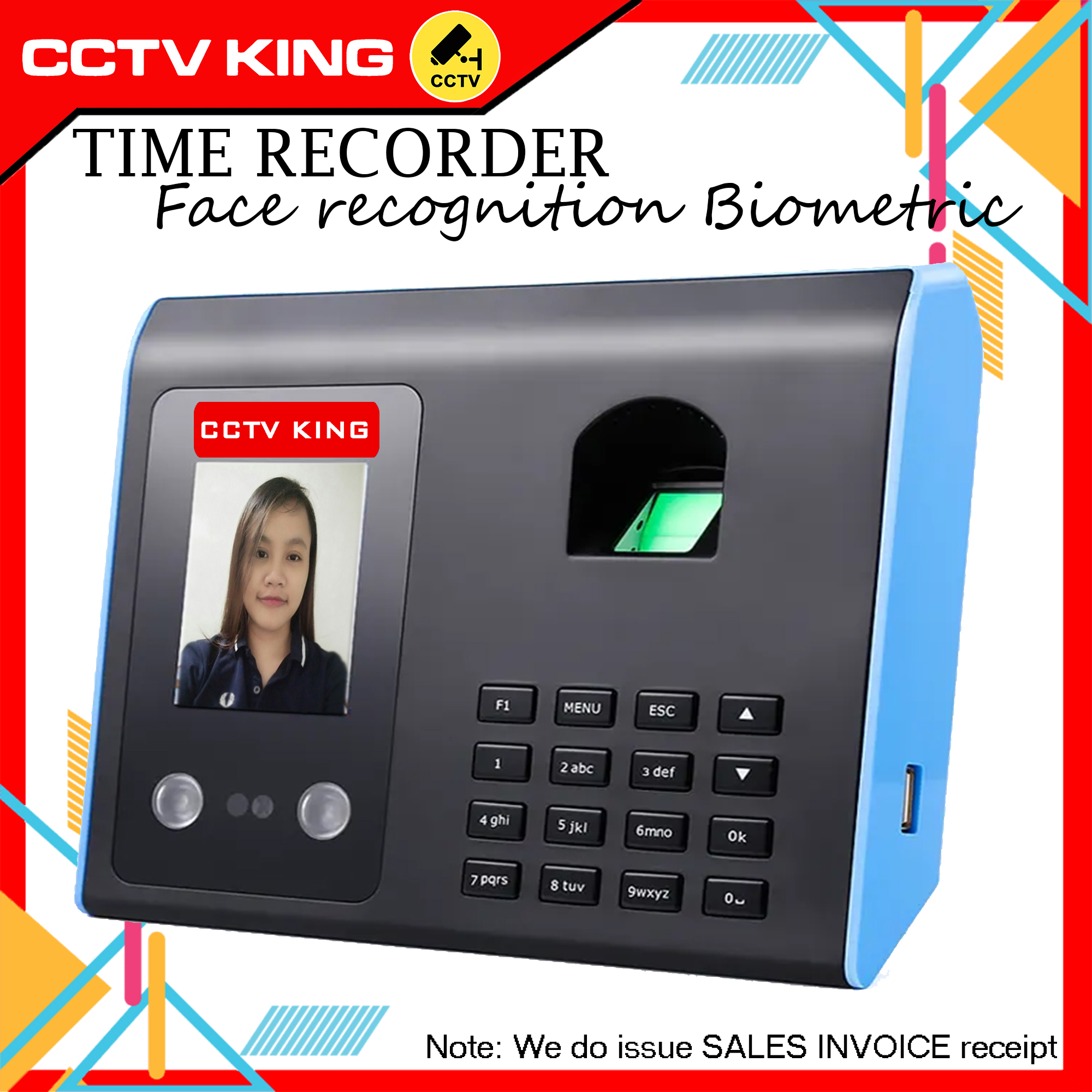 CCTV KING F600 Face Recognition and Fingerprint Biometric Time Recorder ...