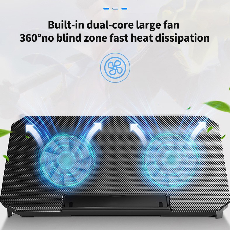 6 Fans Laptop Cooler 9"-17" Lighting Adjustable Foldable Laptop Cooler ...