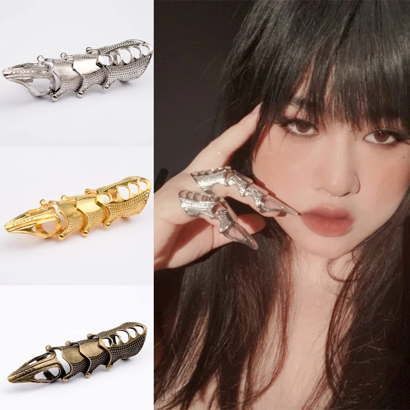 XS ⭐Ready Stock Retro Goth Punk Style Exaggerated Long Joint Nail Tail ...