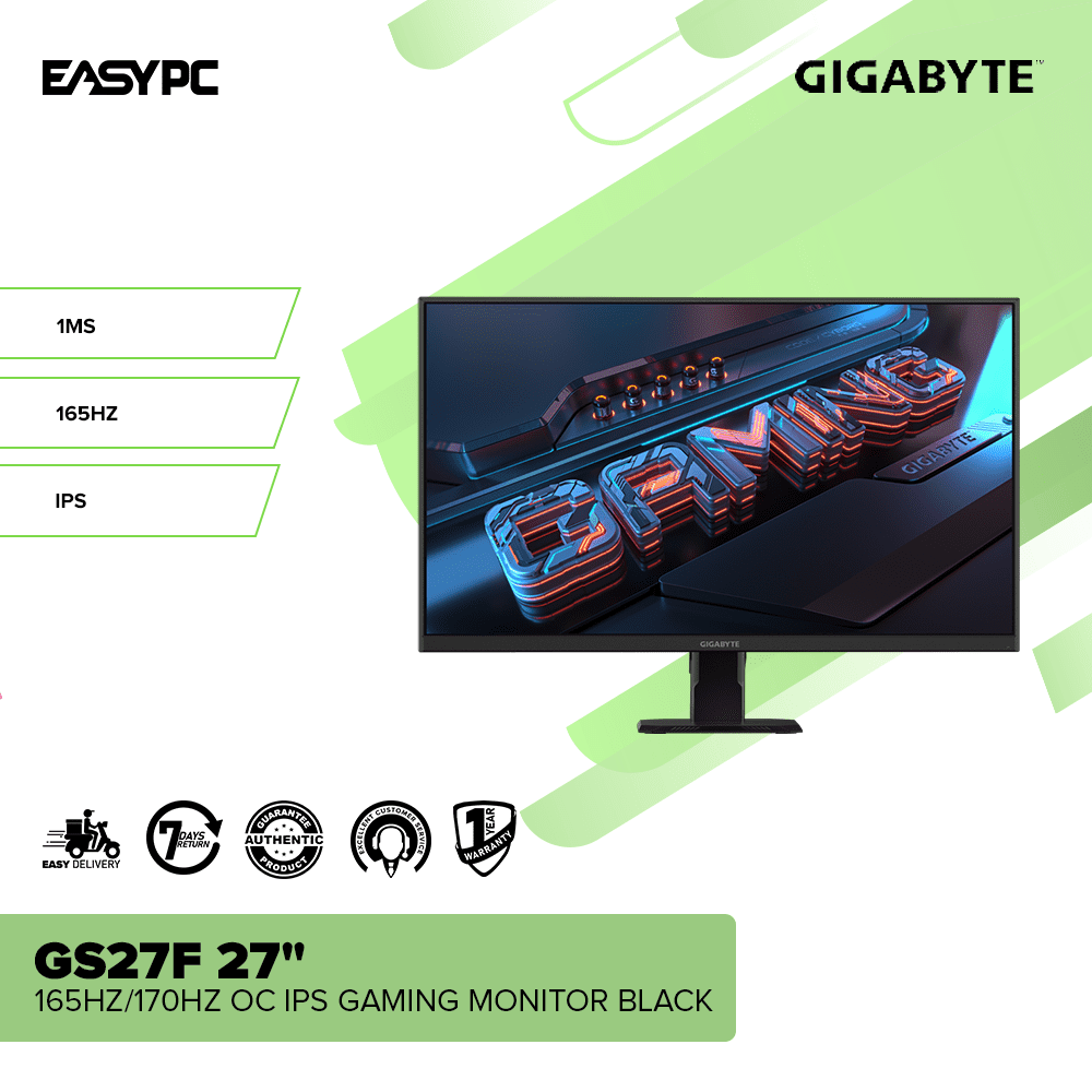 EasyPC | Gigabyte GP-G27QC-A-AP 27 Inch 165Hz Gsync/Freesync VA Curve / S27F 27" 165Hz/170Hz OC ...