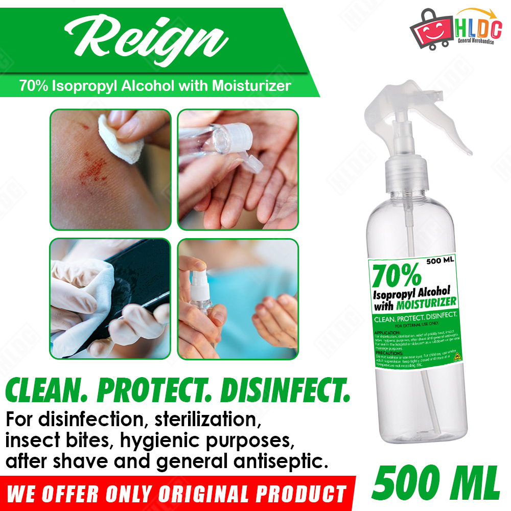 Reign 70% Isopropyl Alcohol with Moisturizer 500ml Sanitizer ...