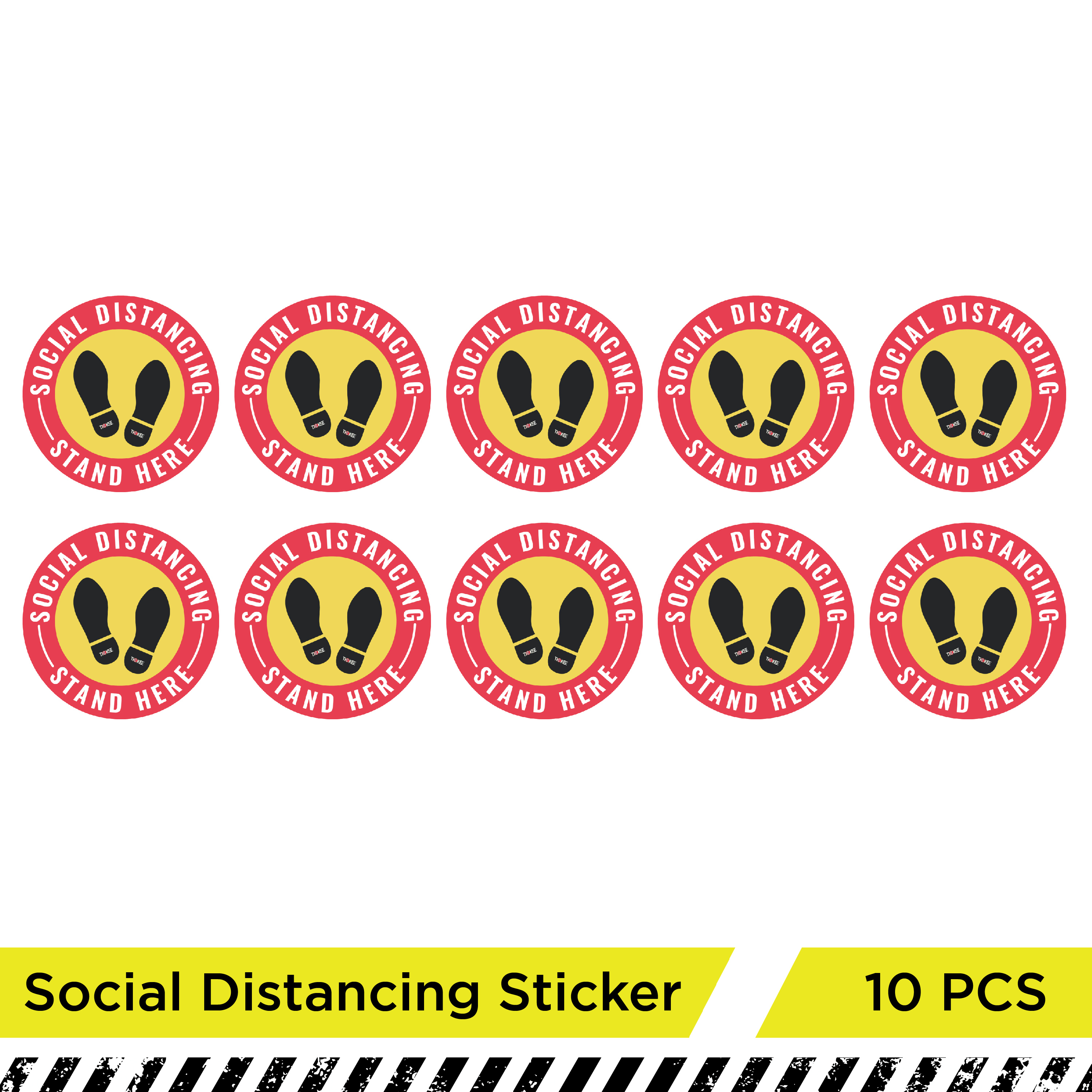 NL 10pcs Floor Sign Sticker Social Distancing Sign 9 Inches #13 | Lazada PH