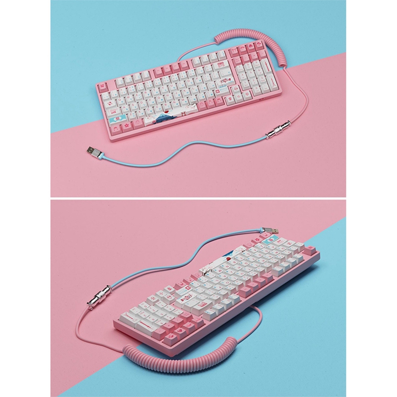 Coiled Cable Type C to USB Coiling Cable for Mechanical Keyboard ...