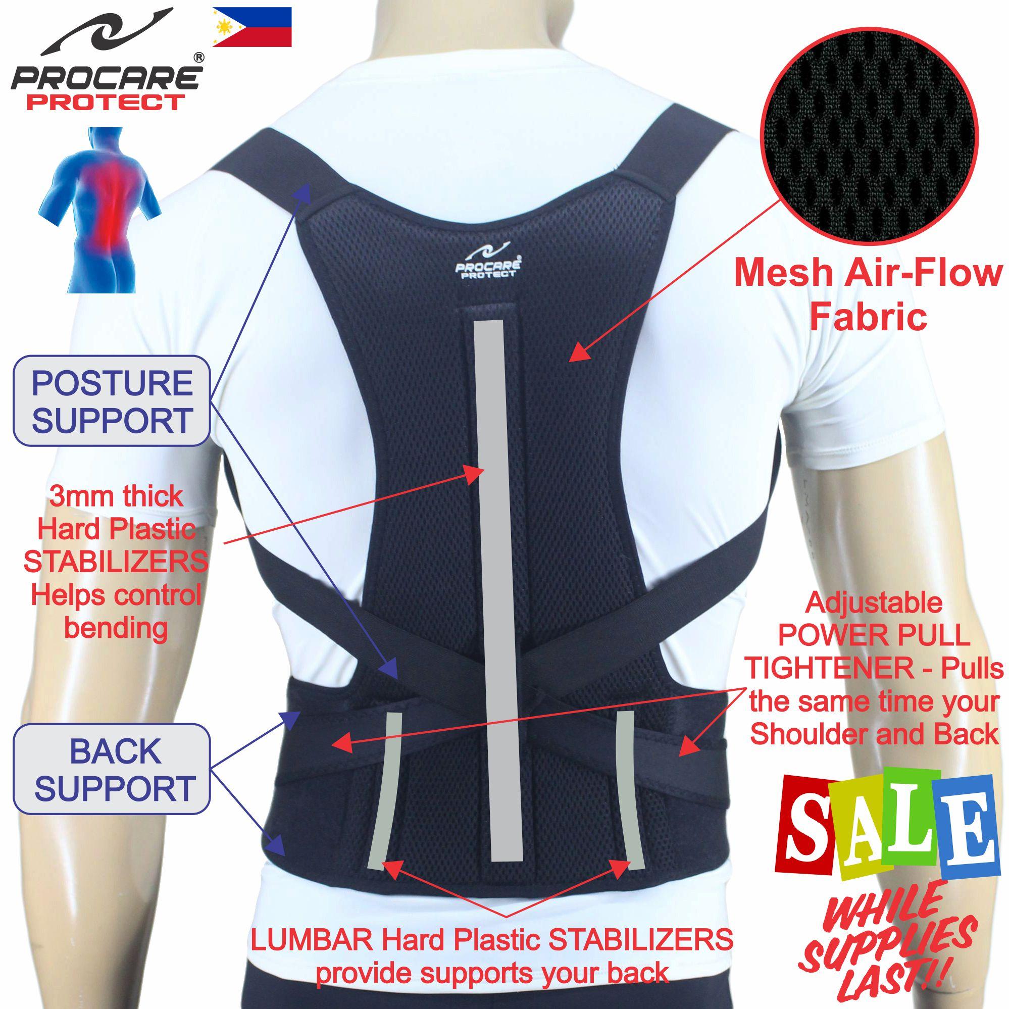 PROCARE PROTECT #BS15 Total Posture Back Support Brace, All-in-One ...
