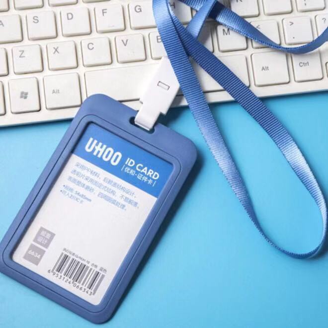 【QnUZtGnI】High Quality PP UHOO 6634 Vertical Name Badge ID Card Holder ...