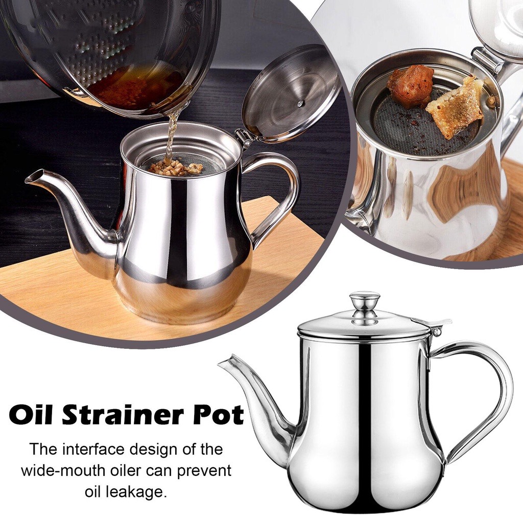 304 Stainless Steel Oil Container 500ML/1000ML/1500ML Household Oil ...