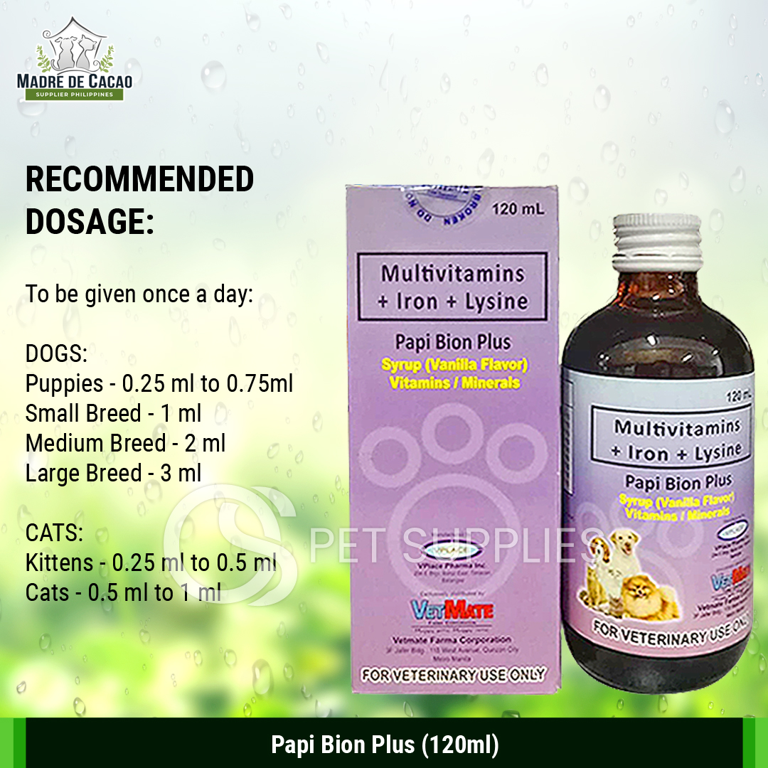 Papi Bion Plus Syrup Multivitamins + Iron + Lysine Vanilla Flavor ...