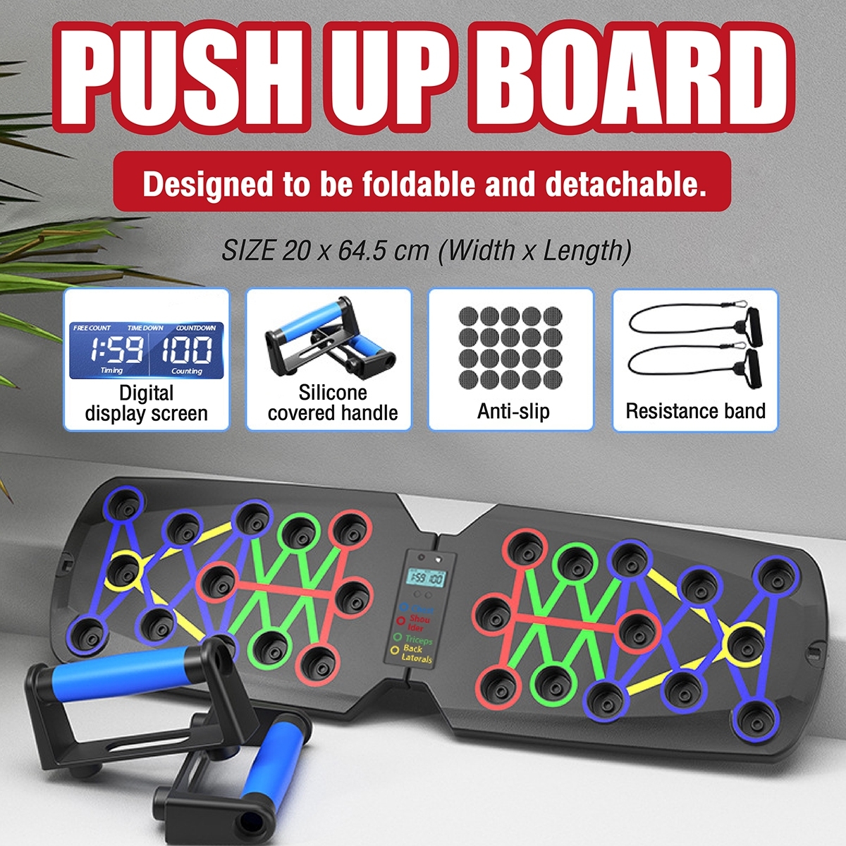 BG SPORT Multifunction Push Up Board 12 in 1 System Body Building ...