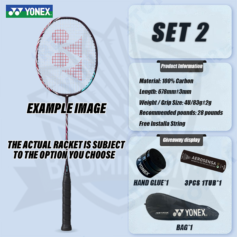 YONEX ASTROX 100ZZ 4-Piece Set Badminton Racket Full Carbon Single 28-30LBS 4U Professional ...