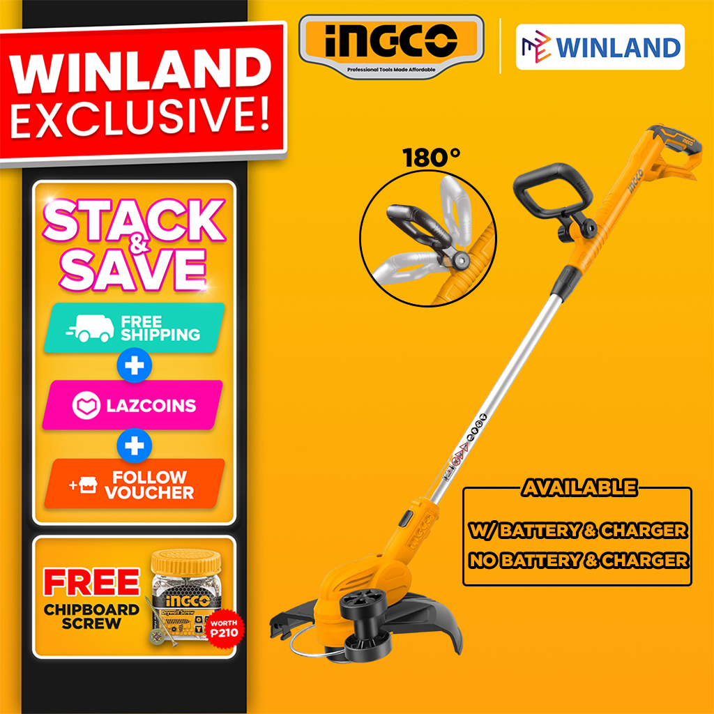 Ingco by Winland Cordless Lithium-Ion Grass Trimmer 20V CGTLI20328 ...