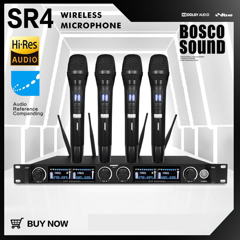 SHURE SR4 4 Channel Professional UHF Wireless Microphone System, 4 ...