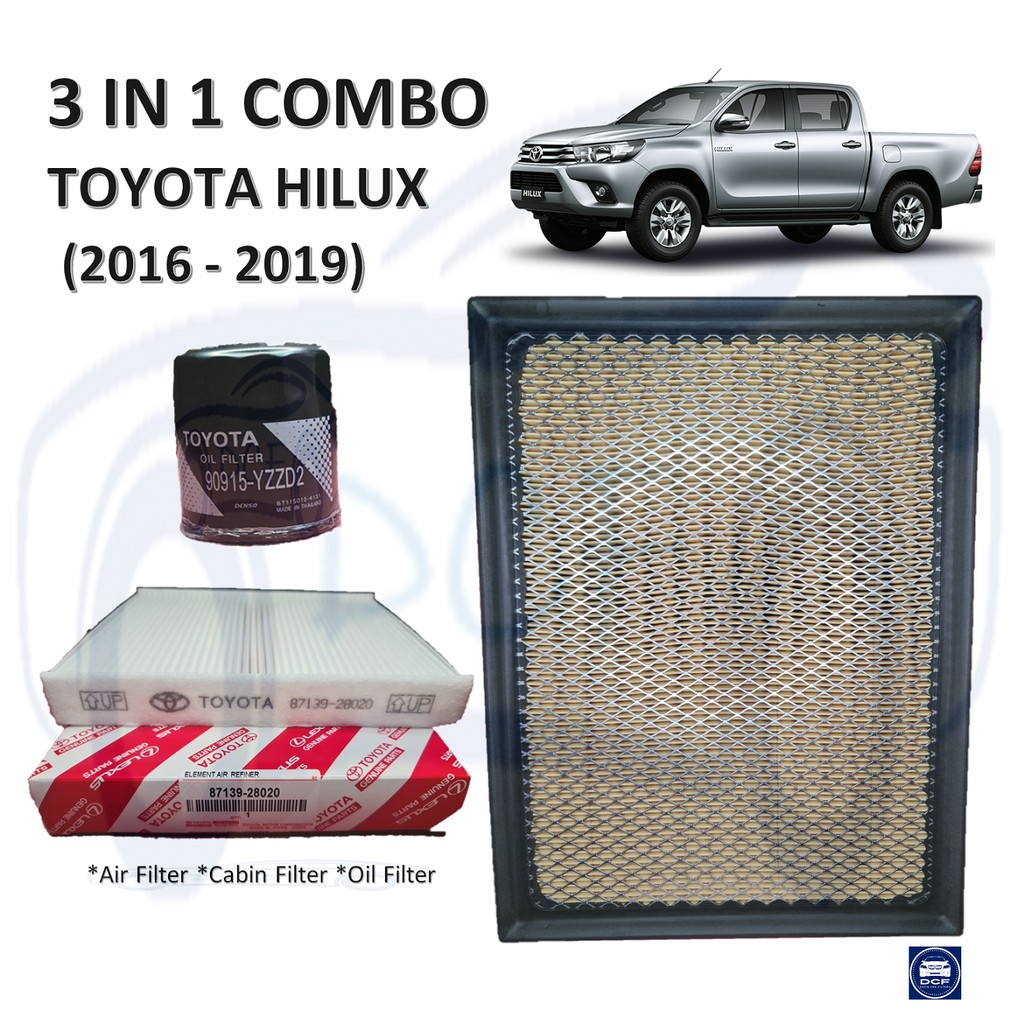 3 in 1 Combo : TOYOTA Hilux (2016 - 2019) : Air filter, Cabin Filter ...