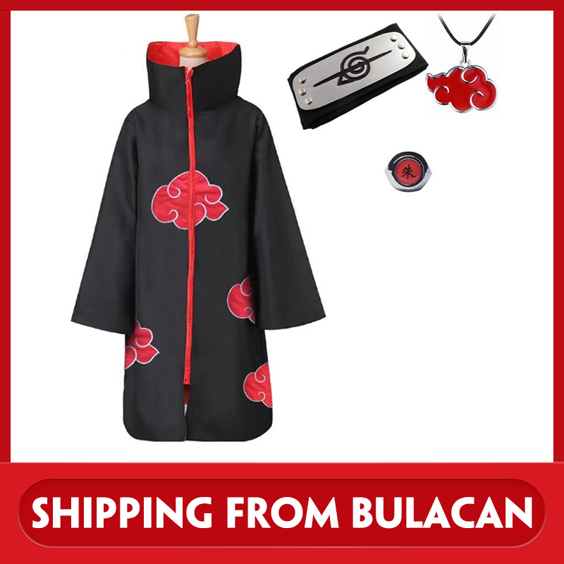 Anime Costume Akatsuki Cosplay Costume Cloak Stand Collar Hooded ...