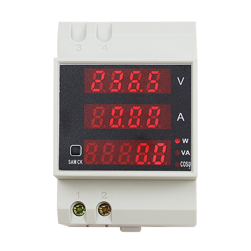 D52-2048 Din Rail LED Digital Voltmeter Ammeter Current Meter Active ...