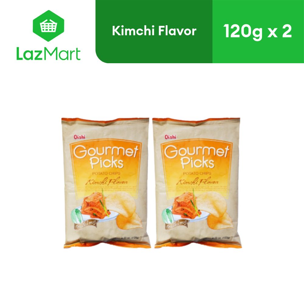 Oishi Gourmet Picks Potato Chips Kimchi Flavor 120g - Pack of 2 | Lazada PH
