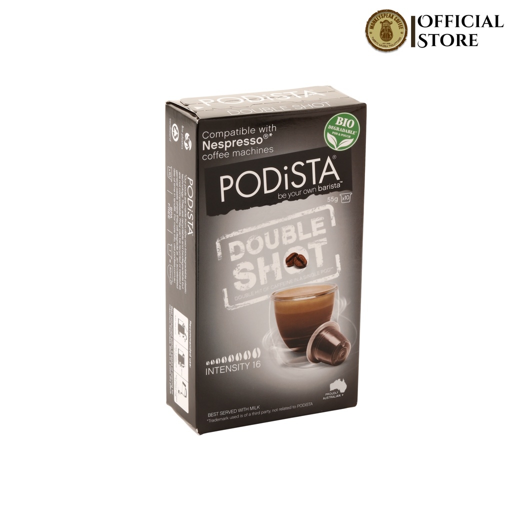 Podista Double Shot Intensity 16 With Guarana Extract Nespresso ...