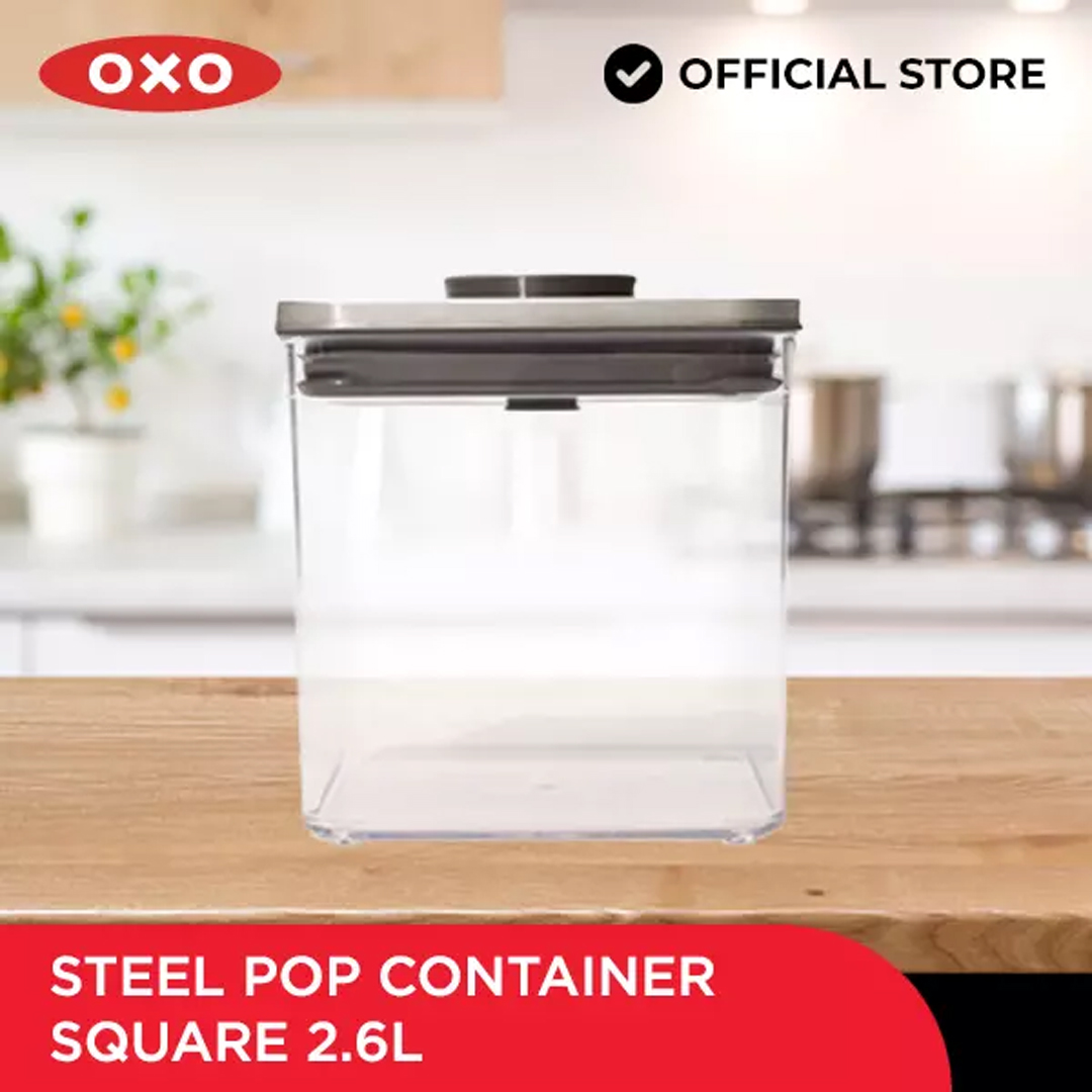 OXO Houseware Steel POP Container Square - 2.6L (BPA-Free & Stainless Steel Cap) | Lazada PH