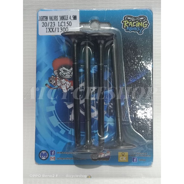 RACING MONKEY LIGHTEN VALVES 3 ANGLE FOR SNIPER 150 4.5mm (19/22,23/26 ...