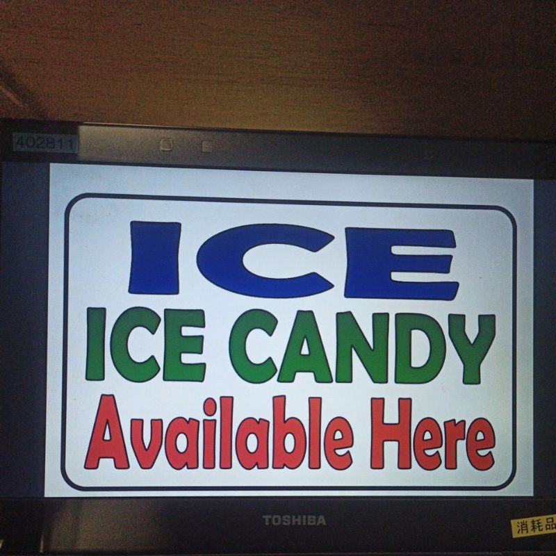 Ice Ice Candy Available Here Signage A4 Size PVC (Hard Plastic) | Lazada PH