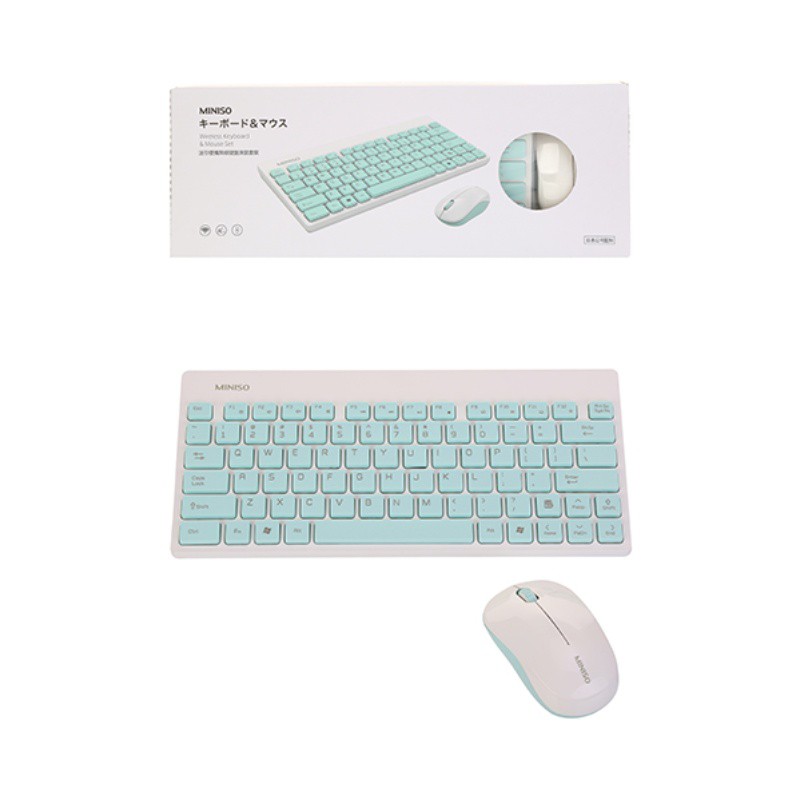 Miniso Wireless Mouse And Keyboard Set Whitegrey And Whitemint♔ Lazada Ph