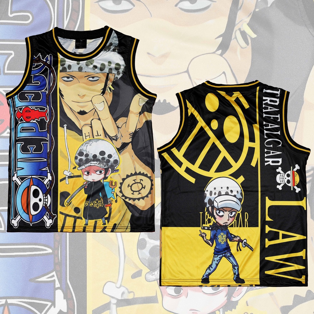 Anime One Piece Sublimation Jersey for Kids Cartoon Sando Shirts [6-13 ...