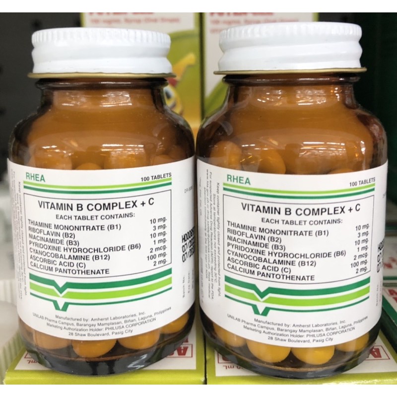 Rhea Vitamin B Complex + C 100 tablets | Lazada PH