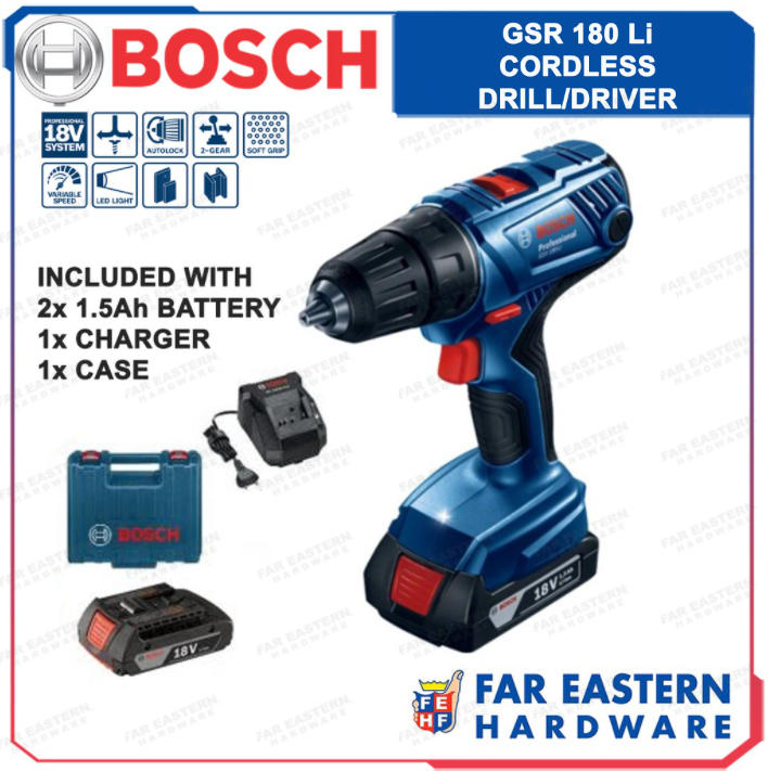 BOSCH GSR 180-Li Cordless Drill Driver RBPT18 | Lazada PH