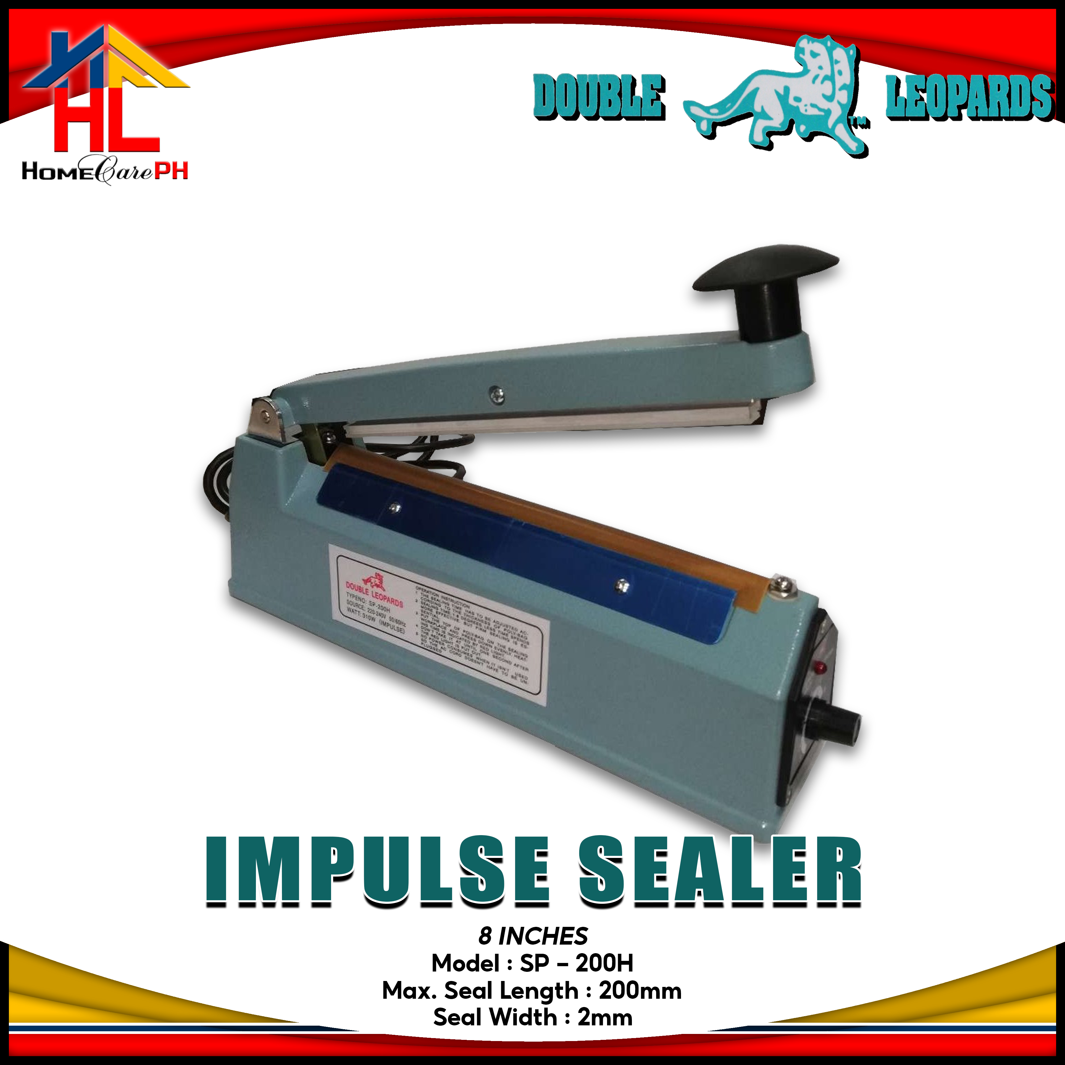 Double Leopard Impulse Sealer 8" inches Poly sealer SP-200H | Lazada PH