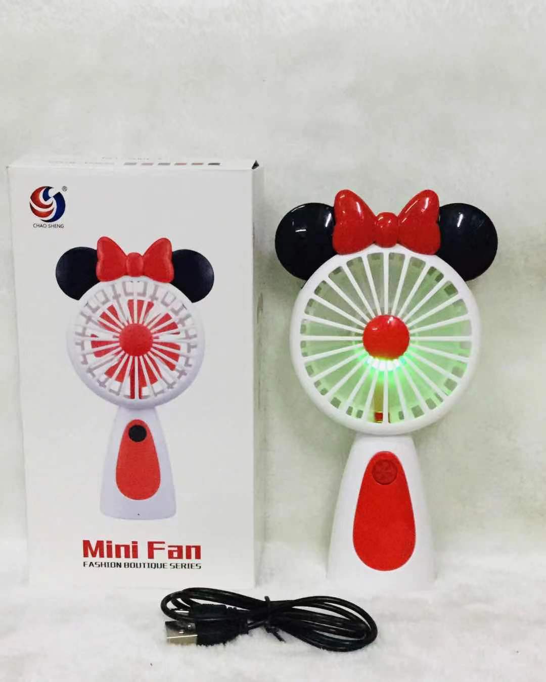 Portable Mini Fan Mickey Minnie Mouse Rechargeable Hand Air Conditioner ...