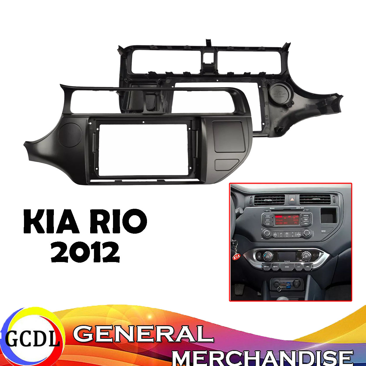 Audio Radio Dash Frame for KIA RIO 2012 9 Inch Big Screen Stereo Dash ...