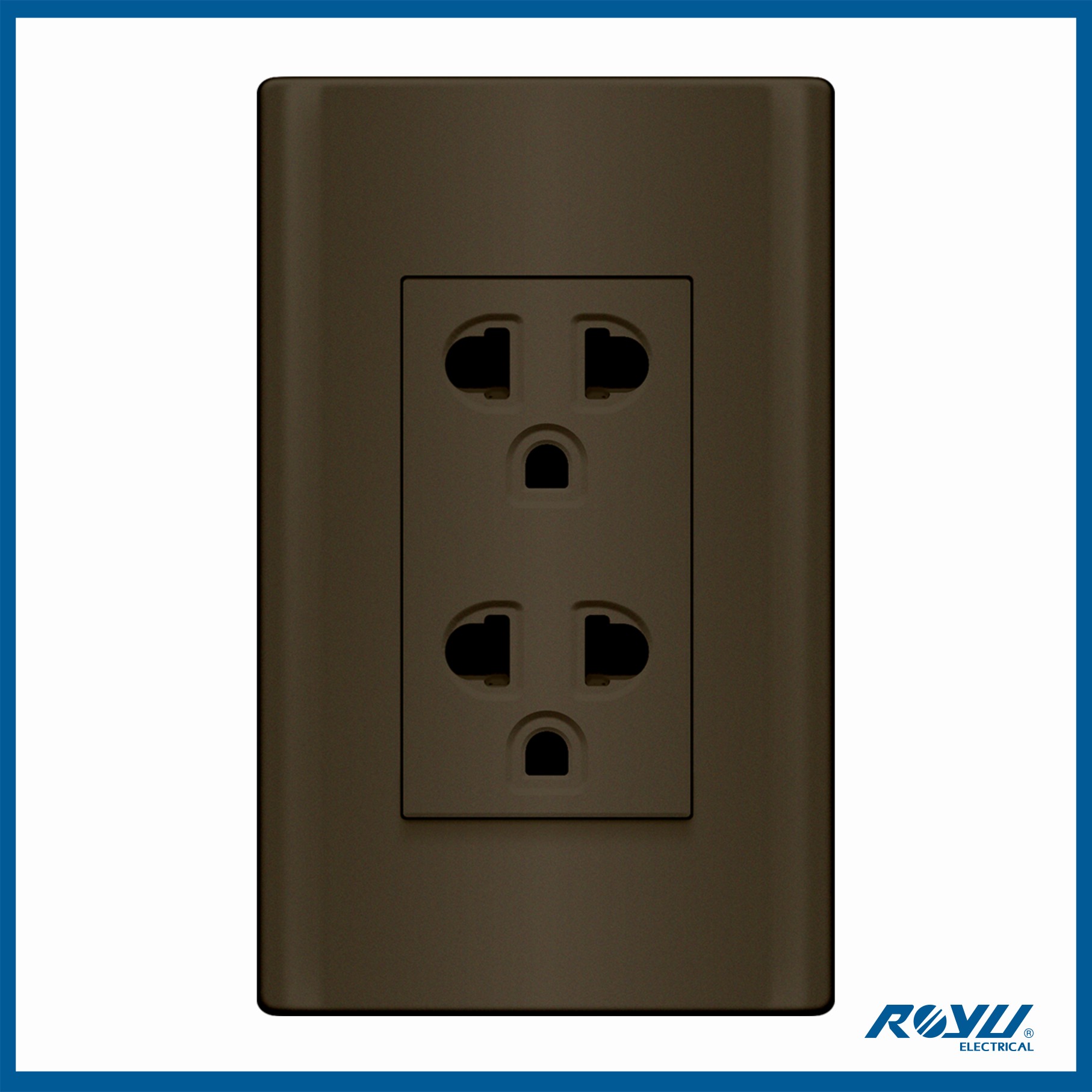 Royu Plano Duplex Universal Outlet w/ Ground- Dark Gray - MD913/DG ...