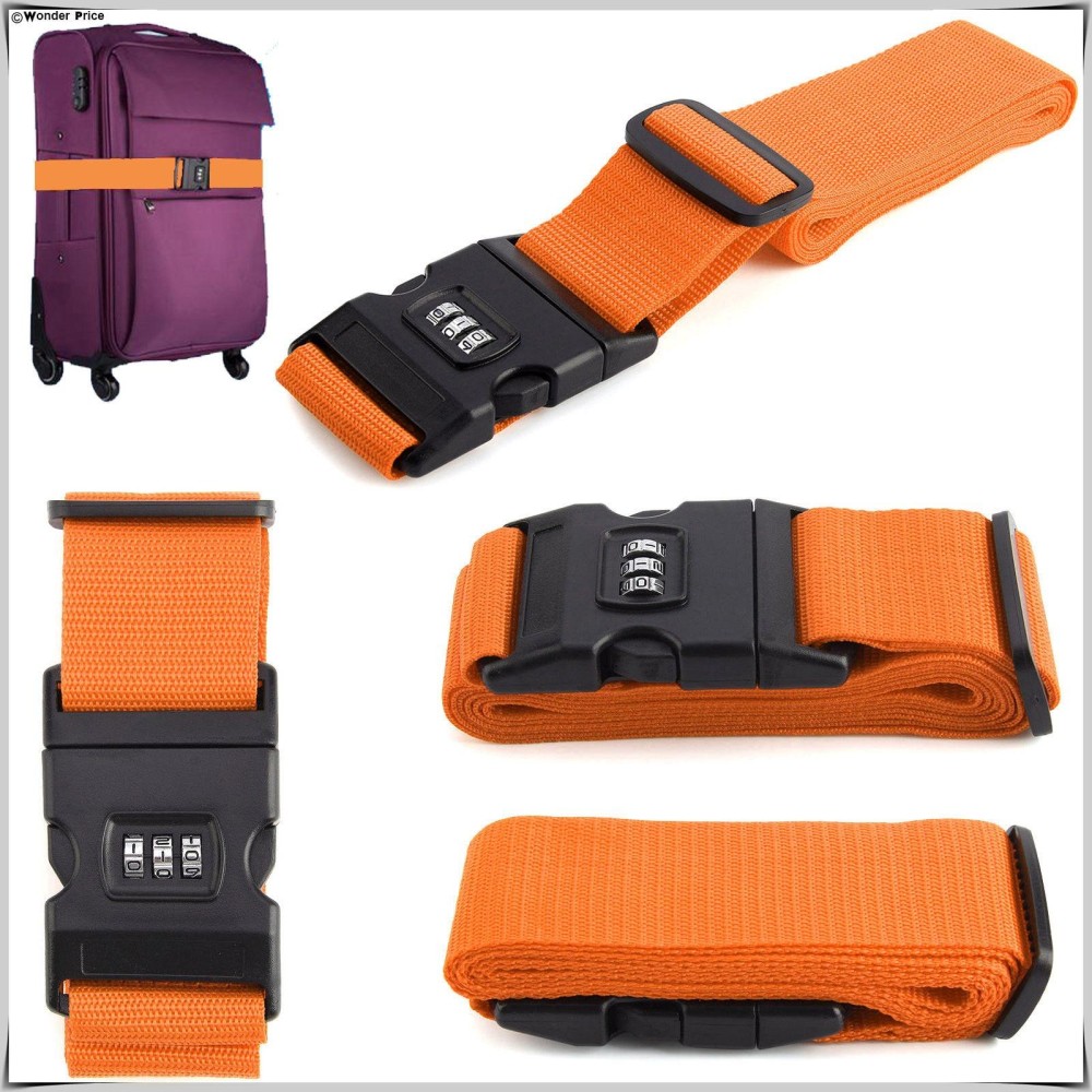 Adjustable 3 Digit Combination Luggage Suitcase Security Strap Baggage ...
