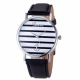 Geneva Anchor Stripes Dial Leather Watch- Black | Lazada PH