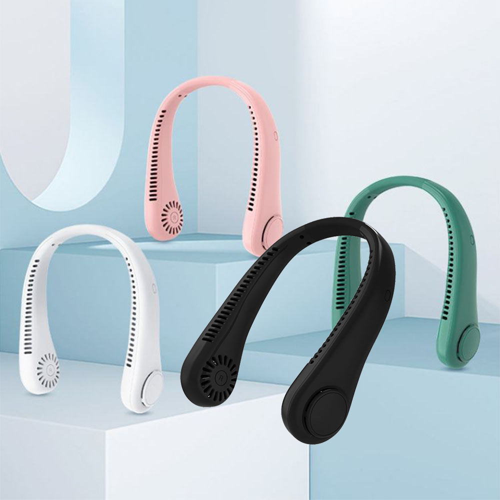 I Home 3 Speeds Bladeless Portable Neck Fan, USB Type Rechargeable ...