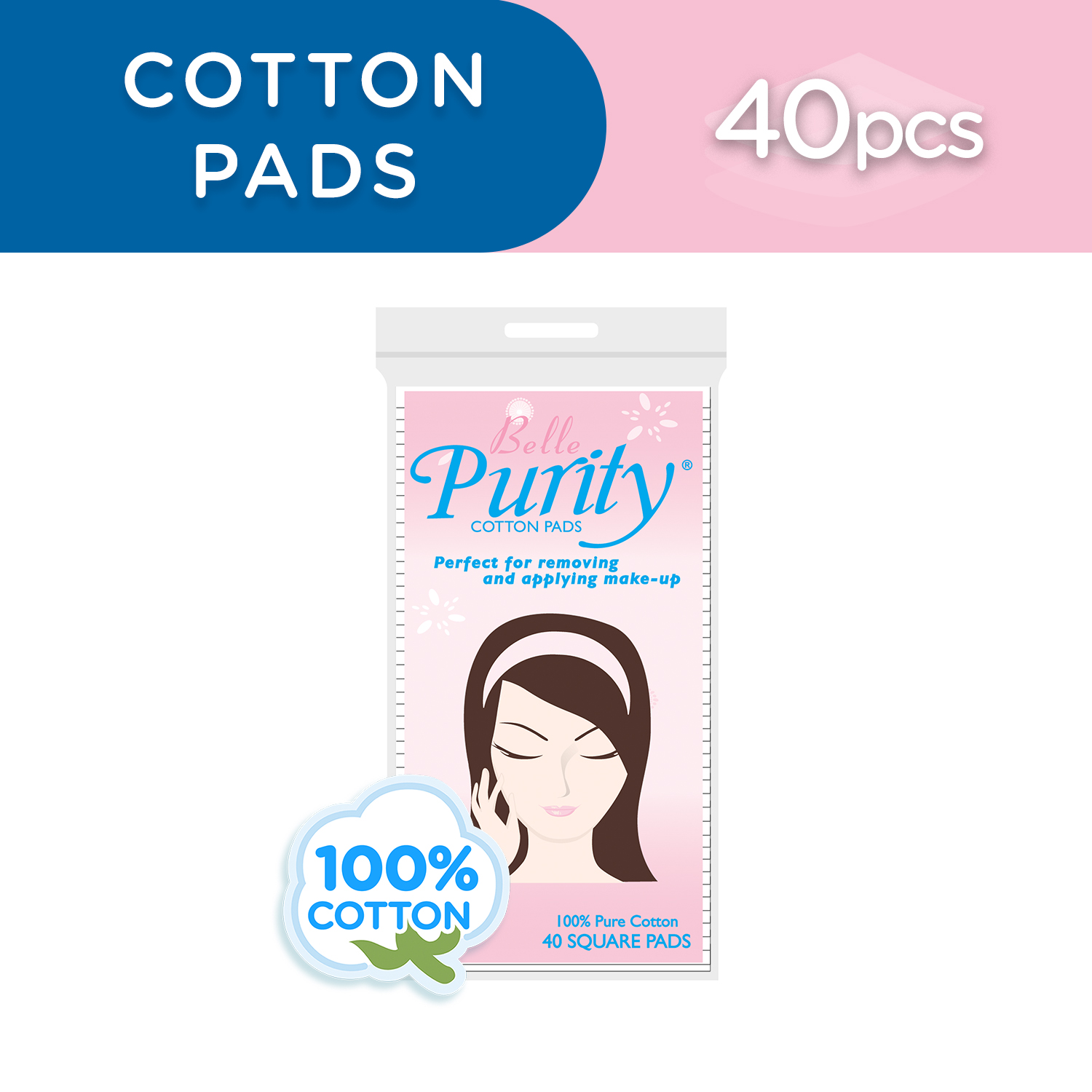 Belle Purity Cotton Pads 40 pcs x 1 pack | Lazada PH