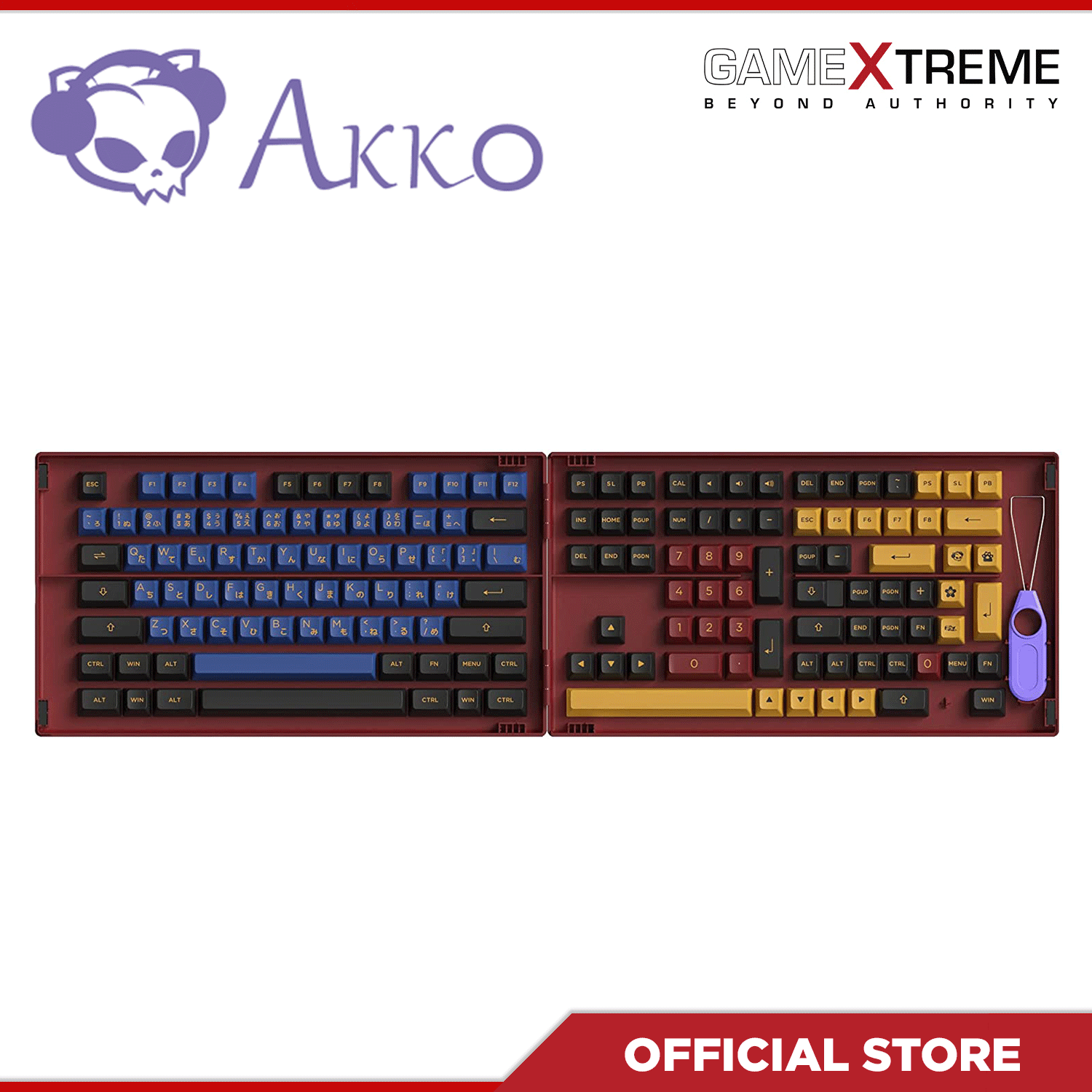 AKKO Keycaps Red & Blue Samurai 226-KEY ASA PBT Double Shot | Lazada PH
