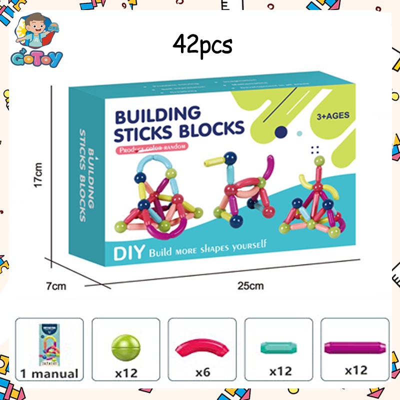 Magnetic Stick 3D Building Blocks DIY Block Set Kids Educational Toy ...
