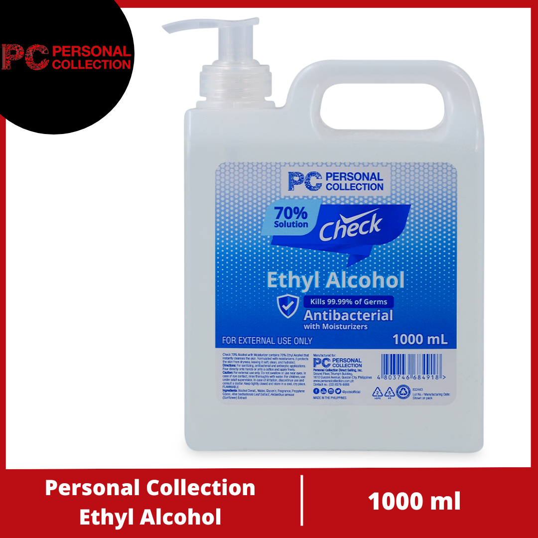Personal Collection Check 70% Ethyl Alcohol 1000 mL | Lazada PH