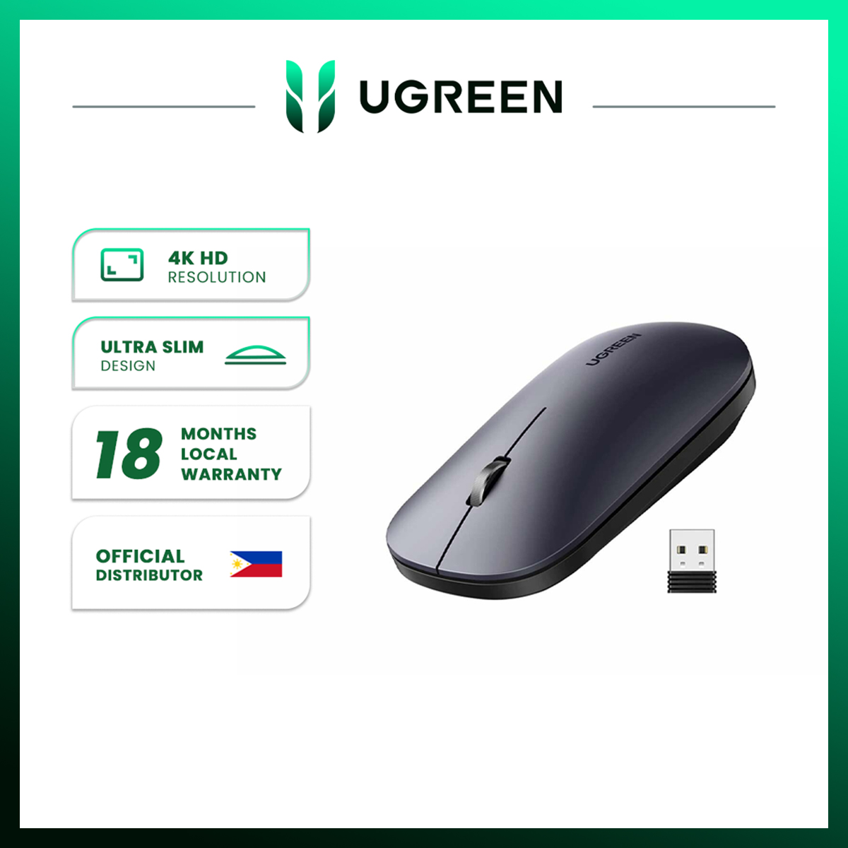 UGREEN Ultra Slim Portable Wireless Mouse - PH | Lazada