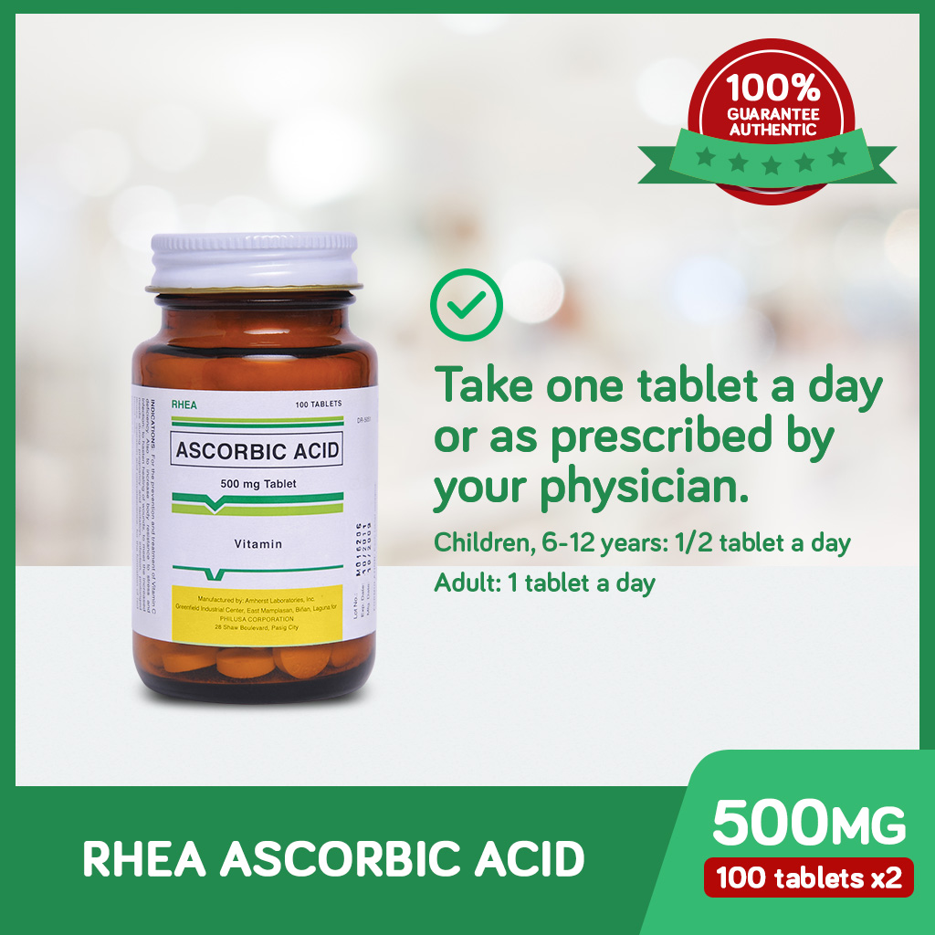RHEA Ascorbic Acid 500mg By 2s | Lazada PH