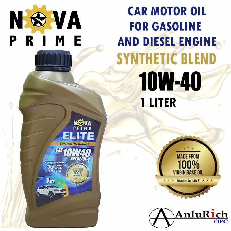 NOVA PRIME Elite 10W-40 Synthetic Blend Gasoline and Diesel Engine Oil ...
