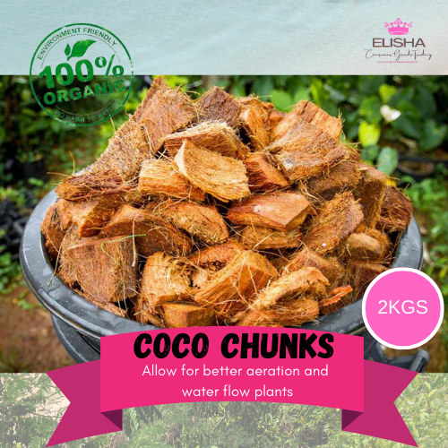 🌱 ELISHA l 1 Kg - 2kg Coco Chunks 10 cm x 10 cm Chops for Gardening and ...
