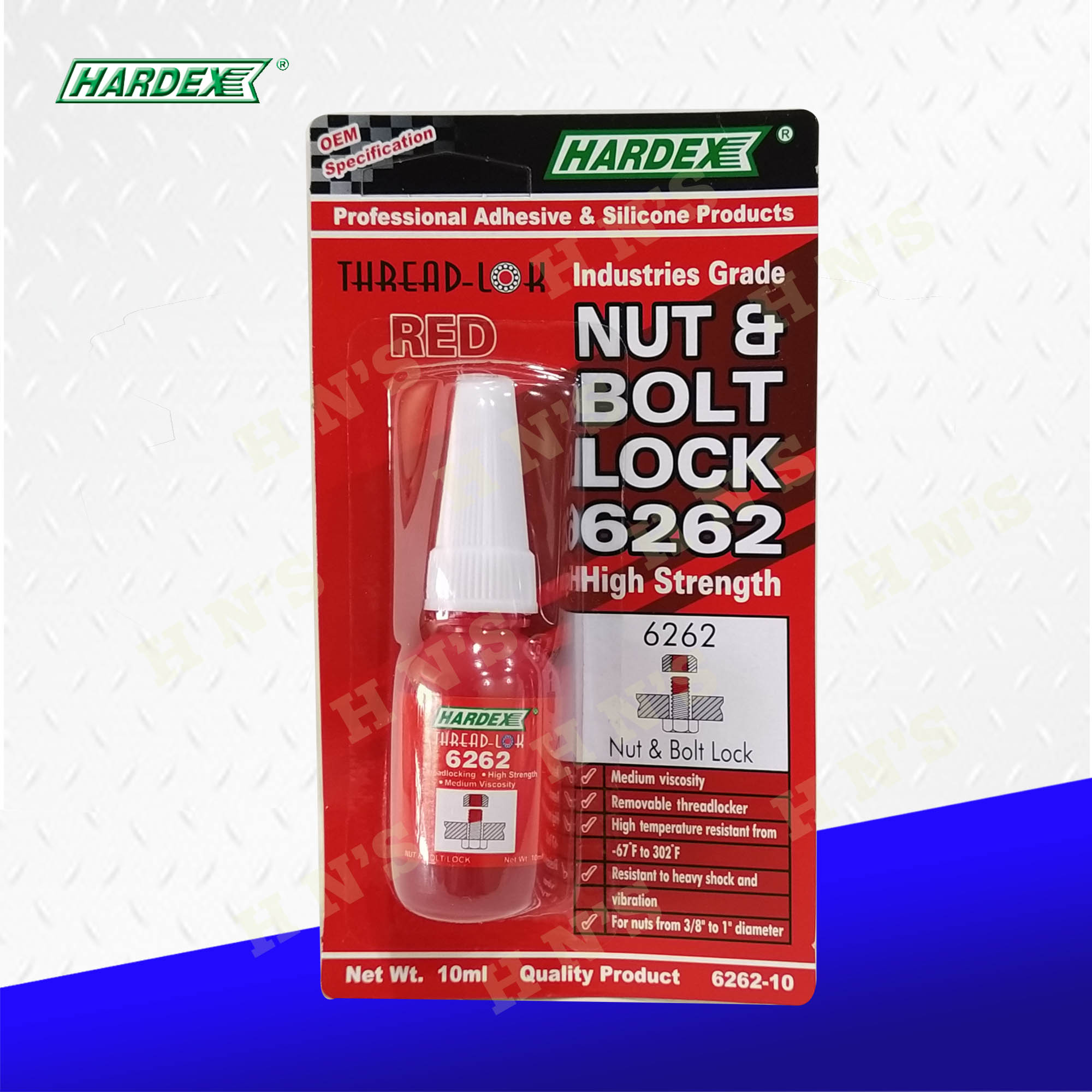Hardex Threadlock Nut and Bolt Lock Adhesive 10ml ( Red – High Strength ...