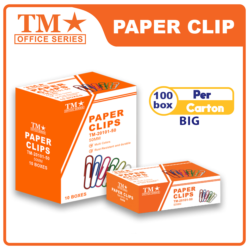 TM 100 boxes Vinyl Paper Clips Small & Big | Lazada PH
