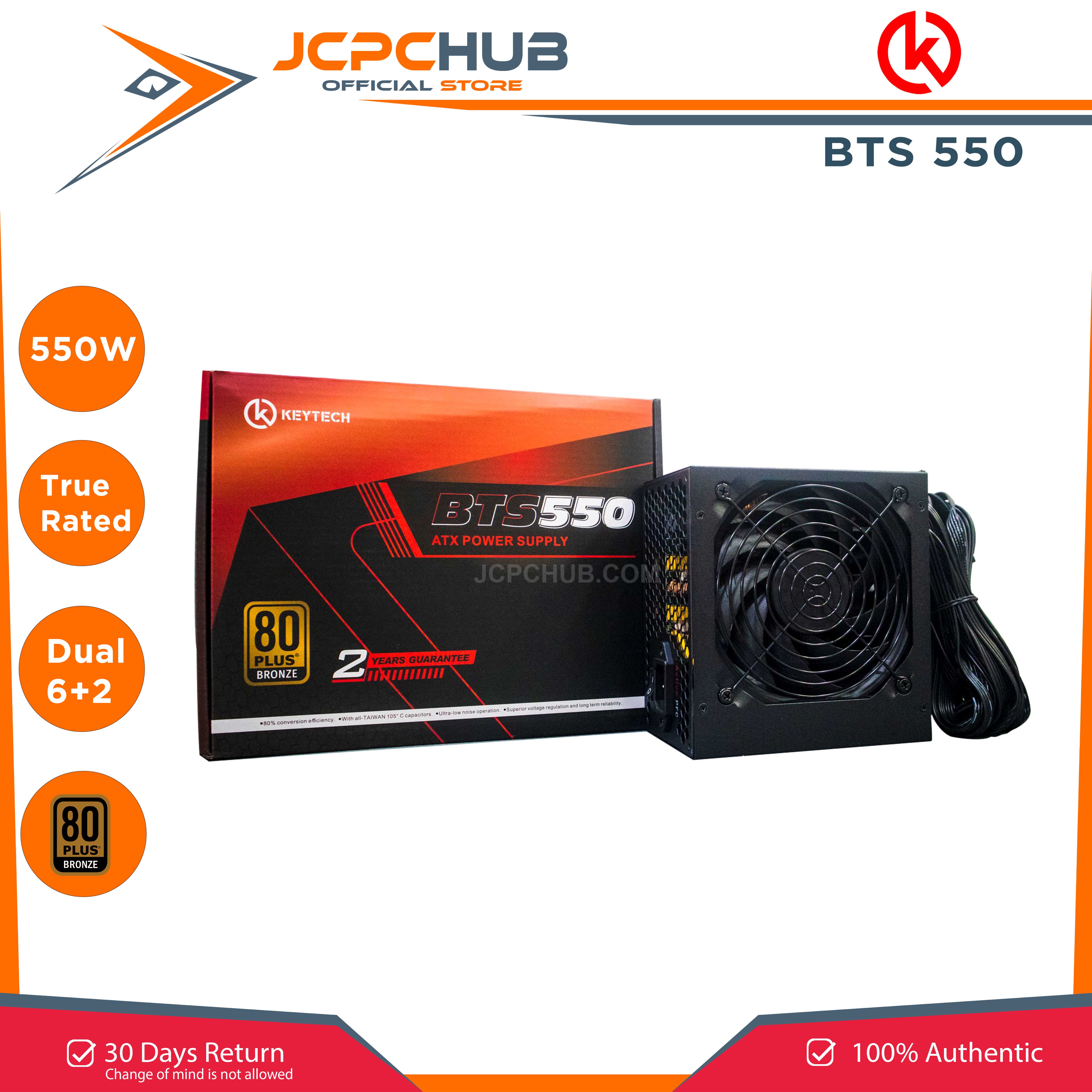Keytech TrueRated Power Supply 80 Plus Bronze BTS550 550W PSU Power ...